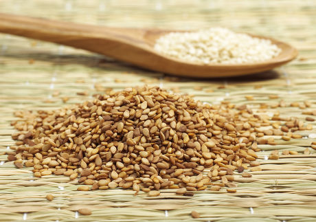 Gold Coloured Sesam Natural Sesam Seeds Editorial Stock Photo - Stock ...