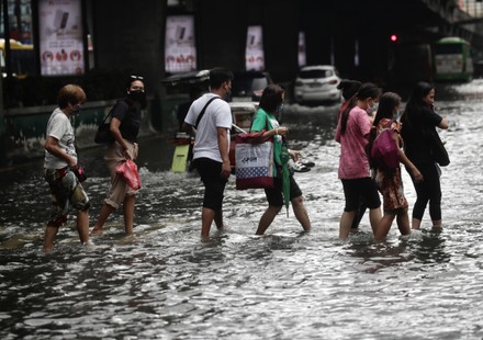 Filipinos Wade Through Flooded Street Manila Editorial Stock Photo - Stock Image | Shutterstock