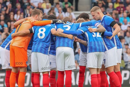 Portsmouth Players Pre Match Huddle During Editorial Stock Photo ...