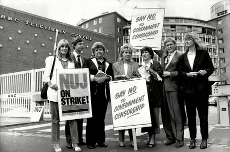 Picket Line Outside Television Centre Wood Editorial Stock Photo ...