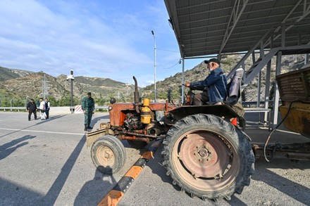 Ethnic Armenian Leaves Nagornokarabakh Through Checkpoint Editorial ...