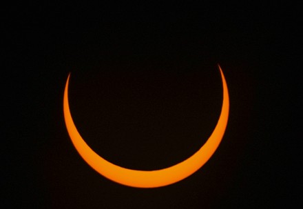 Moon Eclipses Sun Over Escalante Utah Editorial Stock Photo - Stock ...
