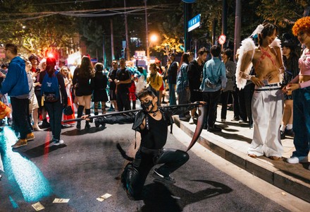 People Costumes Attend Prehalloween Weekend Party Editorial Stock Photo ...