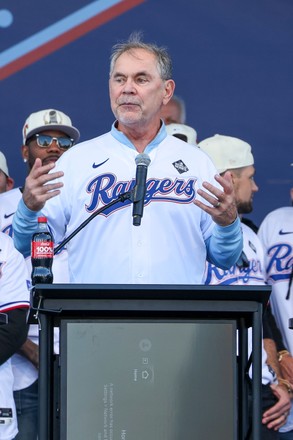 Texas Rangers Manager Bruce Bochy Talks Editorial Stock Photo - Stock ...
