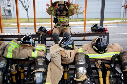 Firefighter Prepares Take Part Training Session Editorial Stock Photo ...