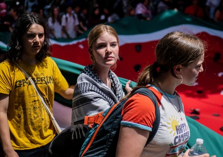 Student Protester Holds Large Watermelon Banner Editorial Stock Photo ...