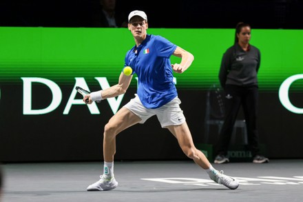 Jannik Sinner Italy Playing Forehand During Editorial Stock Photo ...