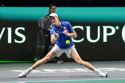 Jannik Sinner Italy Playing Forehand During Editorial Stock Photo ...