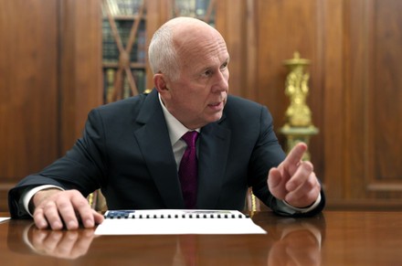 russian president putin meets rostec ceo chemezov Stock Photos ...