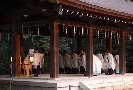 Shinto Priests Attend Shinto Ritual Preparation Editorial Stock Photo ...