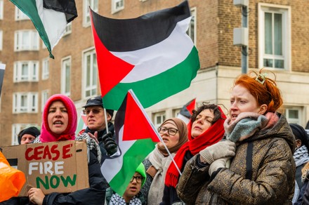 Shut Down Protest Calling Palestine Ceasefire Editorial Stock Photo ...