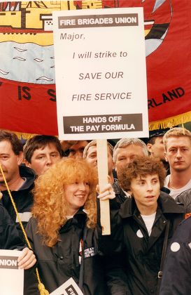 Members Fire Brigades Union Hold Placards Editorial Stock Photo - Stock ...