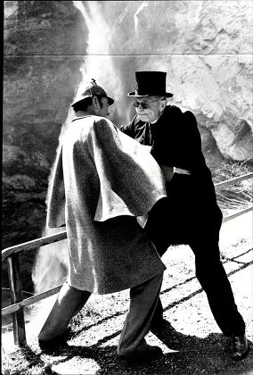 Reenactment Fight Between Sherlock Holmes Moriarty Editorial Stock ...