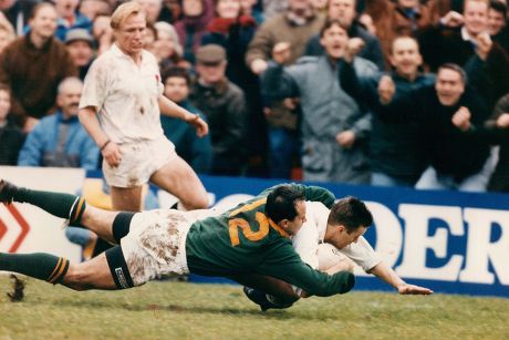 Englands Nigel Heslop Tackled By Springbok Editorial Stock Photo ...