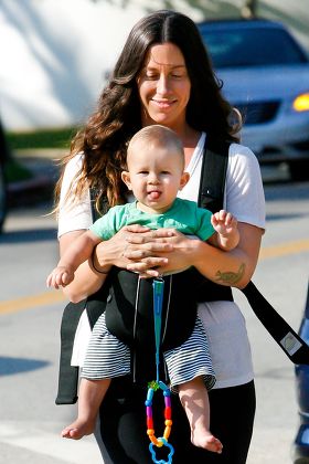 Alanis Morissette out and about on a walk with baby son Ever, Los ...