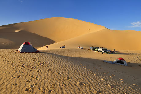 Tourist Camp Sand Dunes Erg Admer Editorial Stock Photo - Stock Image ...