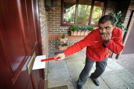 Postman Tejas Dhimant Uses Posting Peg Editorial Stock Photo - Stock ...