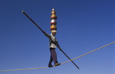 Rope Acrobat Tight Rope Walker Indian Editorial Stock Photo - Stock ...