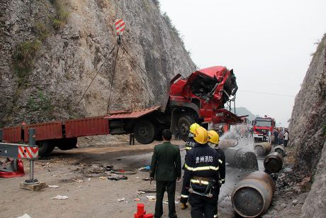 Crushed Lorry Turned Right Way Editorial Stock Photo - Stock Image ...