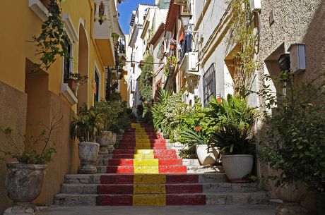Steps Painted Spanish National Colours Historic Editorial Stock Photo ...