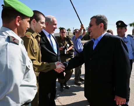 Gilad Shalit Benjamin Netanyahu Ehud Barak Editorial Stock Photo ...