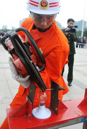 Firefighter Uses Jaws Life Rescue Tool Editorial Stock Photo - Stock ...