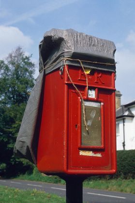 Mailbag Tied Over Post Box During Editorial Stock Photo - Stock Image ...