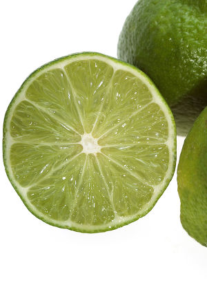 Green Lemon Citrus Aurantifolia Against White Editorial Stock Photo ...
