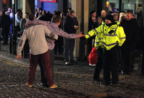 Reveller Offers Handshake Police Officer City Editorial Stock Photo ...