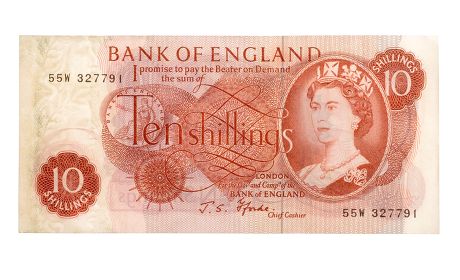 British Ten Shilling Note Taken Out Editorial Stock Photo - Stock Image ...