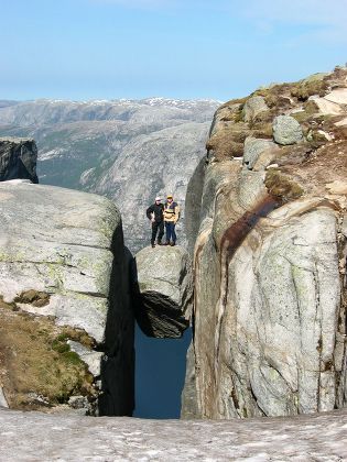 Kjeragbolten Boulder Editorial Stock Photo - Stock Image | Shutterstock