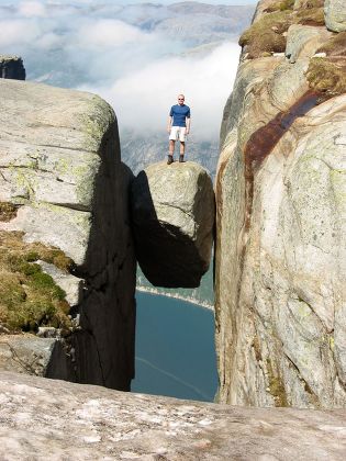 Kjeragbolten Boulder Editorial Stock Photo - Stock Image | Shutterstock