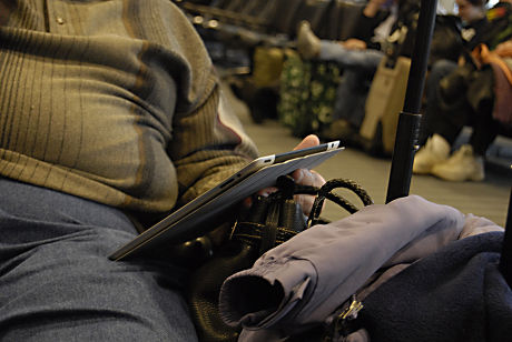 Man Reading Ipad Seattletacoma International Airport Editorial Stock ...