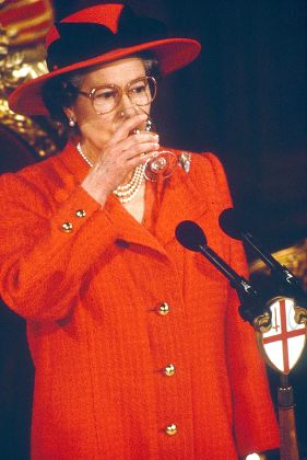 Queen Elizabeth Ii Having Drink Editorial Stock Photo - Stock Image ...