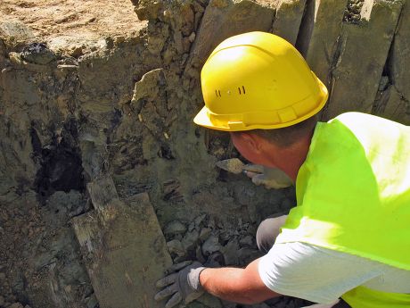 Archaeologist Work Uncovering Buried Shelter Editorial Stock Photo ...