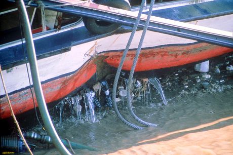 Detail Showing Damage Side Boat Collision Editorial Stock Photo - Stock ...