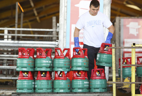 Bottles Calor Patio Gas Stand On Editorial Stock Photo - Stock Image ...