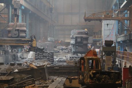 INTERIOR DAMAGED FACTORY WHERE EXPLOSION TOOK Editorial Stock Photo ...
