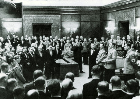 Press Reception Adolf Hitler Behind Him Editorial Stock Photo - Stock ...