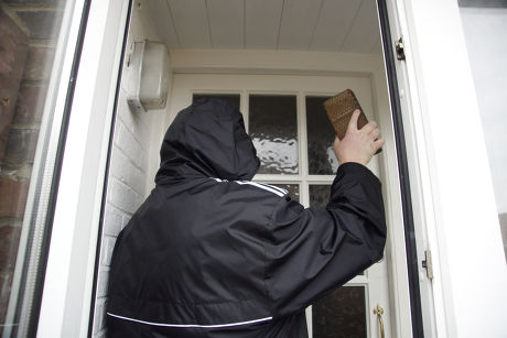 Man Breaking Window Brick Editorial Stock Photo - Stock Image ...