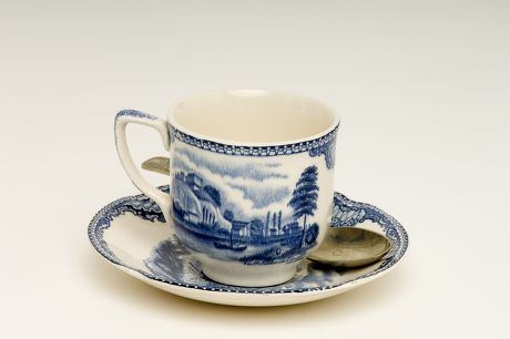 Antique Cup Saucer Blue Pattern Editorial Stock Photo - Stock Image ...