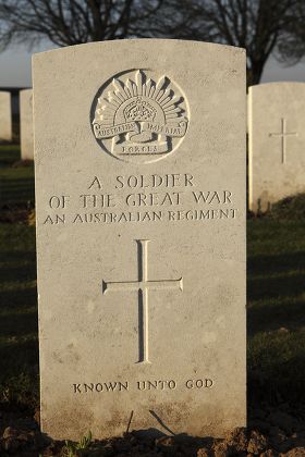 Headstone Unknown Australian Soldier Cabaretrouge British Editorial ...