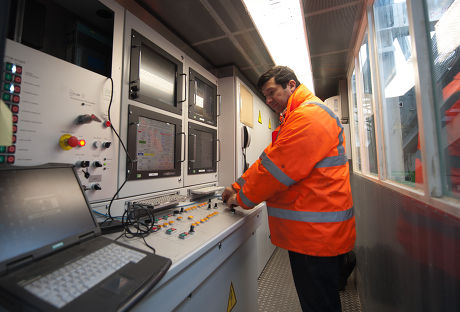Worker Control Room One Crossrail Tunnelling Editorial Stock Photo ...