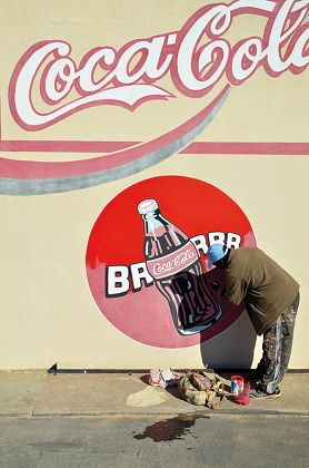 Joseph Beukes Repaints Sunbleached Coke Logo Editorial Stock Photo ...