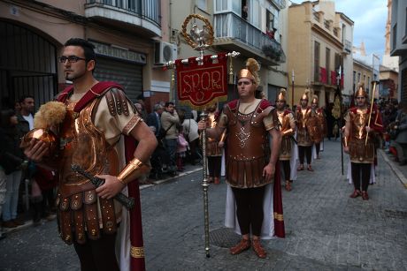 People Dressed Roman Soldiers Form Honour Editorial Stock Photo - Stock ...