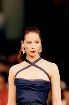 Fashion Model Christy Turlington On Catwalk Editorial Stock Photo ...