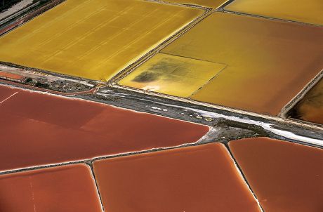 Aerial photographs of salt beds in Camargue, France - 28 Mar 2012 Stock ...