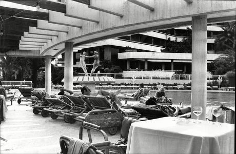 Sunbathing Holidaymakers By Pool Majorca 1982 Editorial Stock Photo ...
