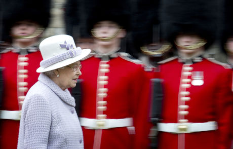 Queen Elizabeth Ii Inspects Parade During Editorial Stock Photo - Stock ...