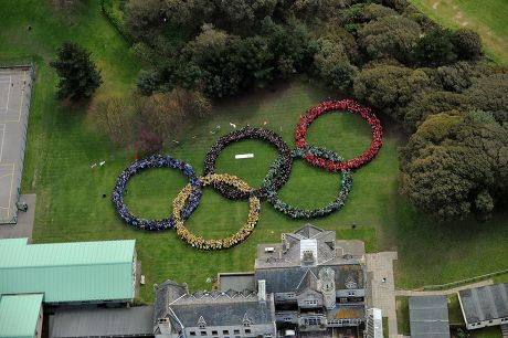 Huge Human Olympic Rings Editorial Stock Photo - Stock Image | Shutterstock